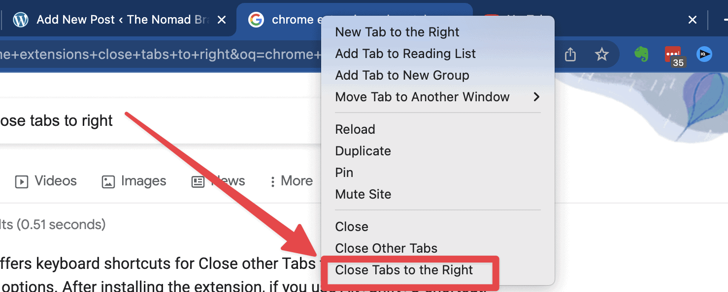 Chrome Keyboard Shortcut To Close Tabs To The Right - The Nomad Brad ...